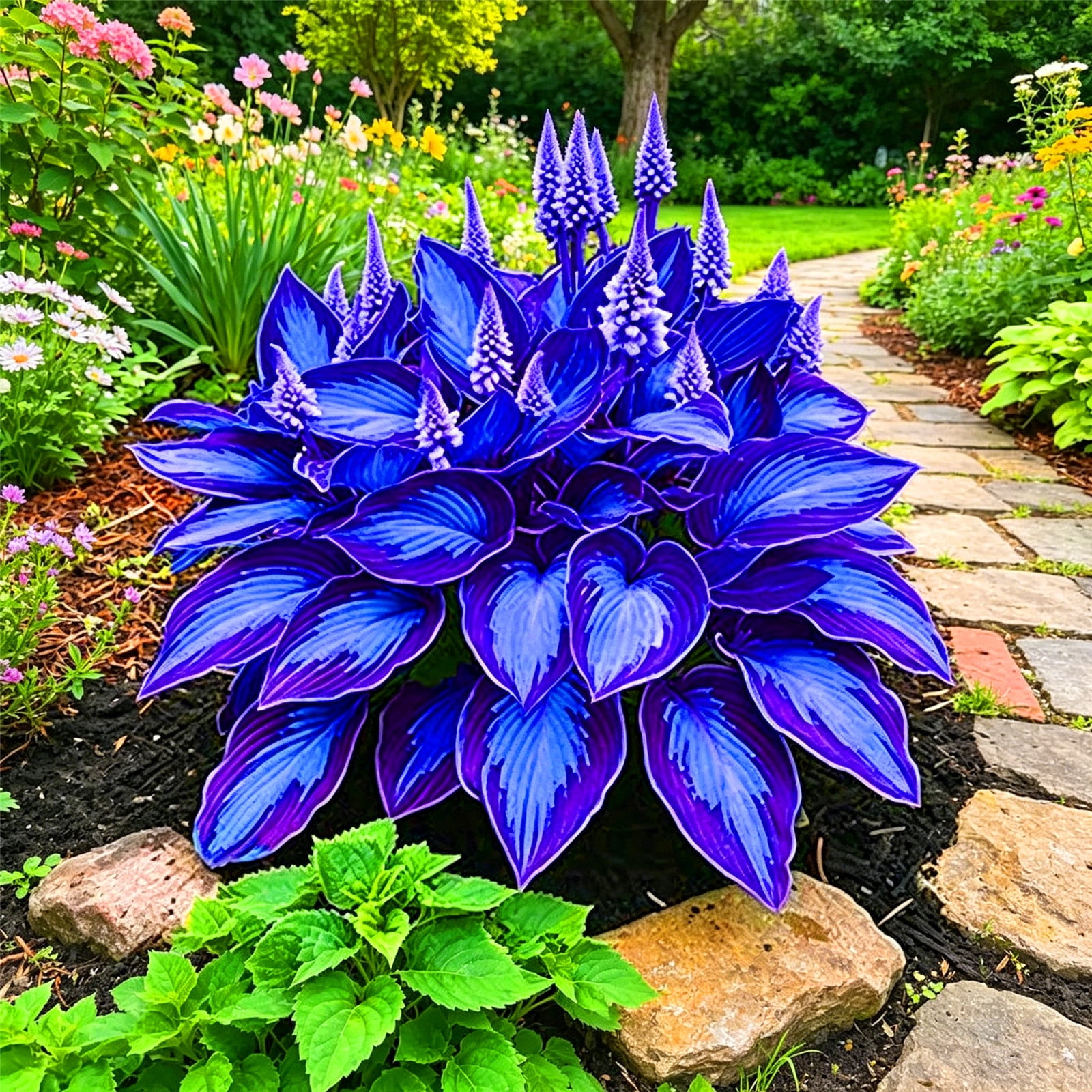 Ornamental Blue Hosta Grow Kit Indoor Outdoor Shade Decor Easy Planting ...