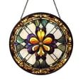 Ornamental Fleur De Lis Stained Glass Style Suncatcher, Decorative ...