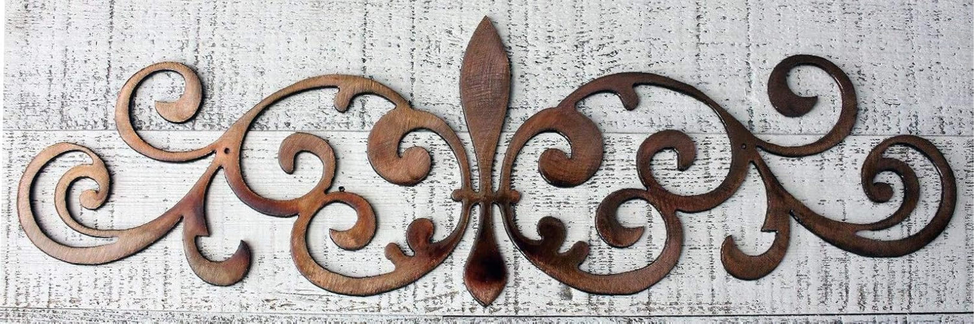Ornamental Fleur de Lis Scroll Metal Accent 12", 15.5", 22" and 30" - Walmart.com