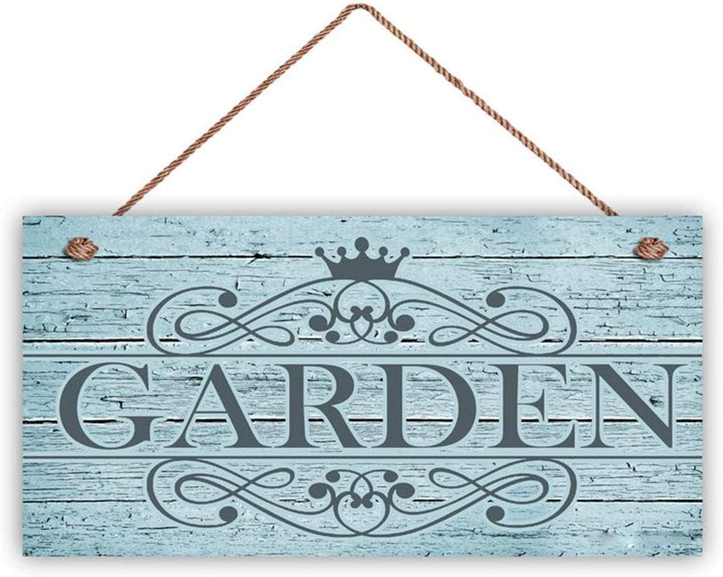 Ornamental Garden Sign Blue Distressed Wood Sign Garden Gate Sign ...