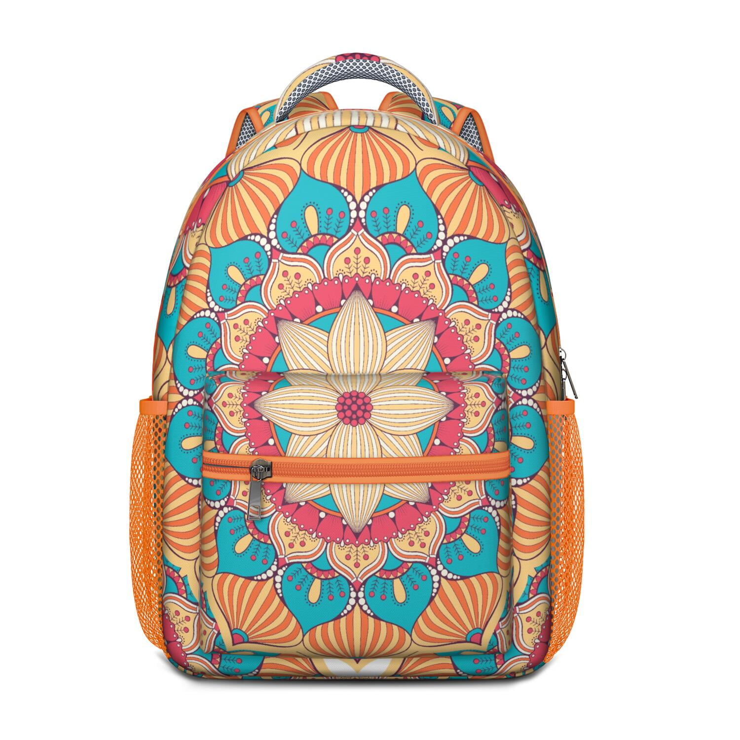 Ornamental Sacred Mandala School Backpack for Kids, Tribal Abstract ...