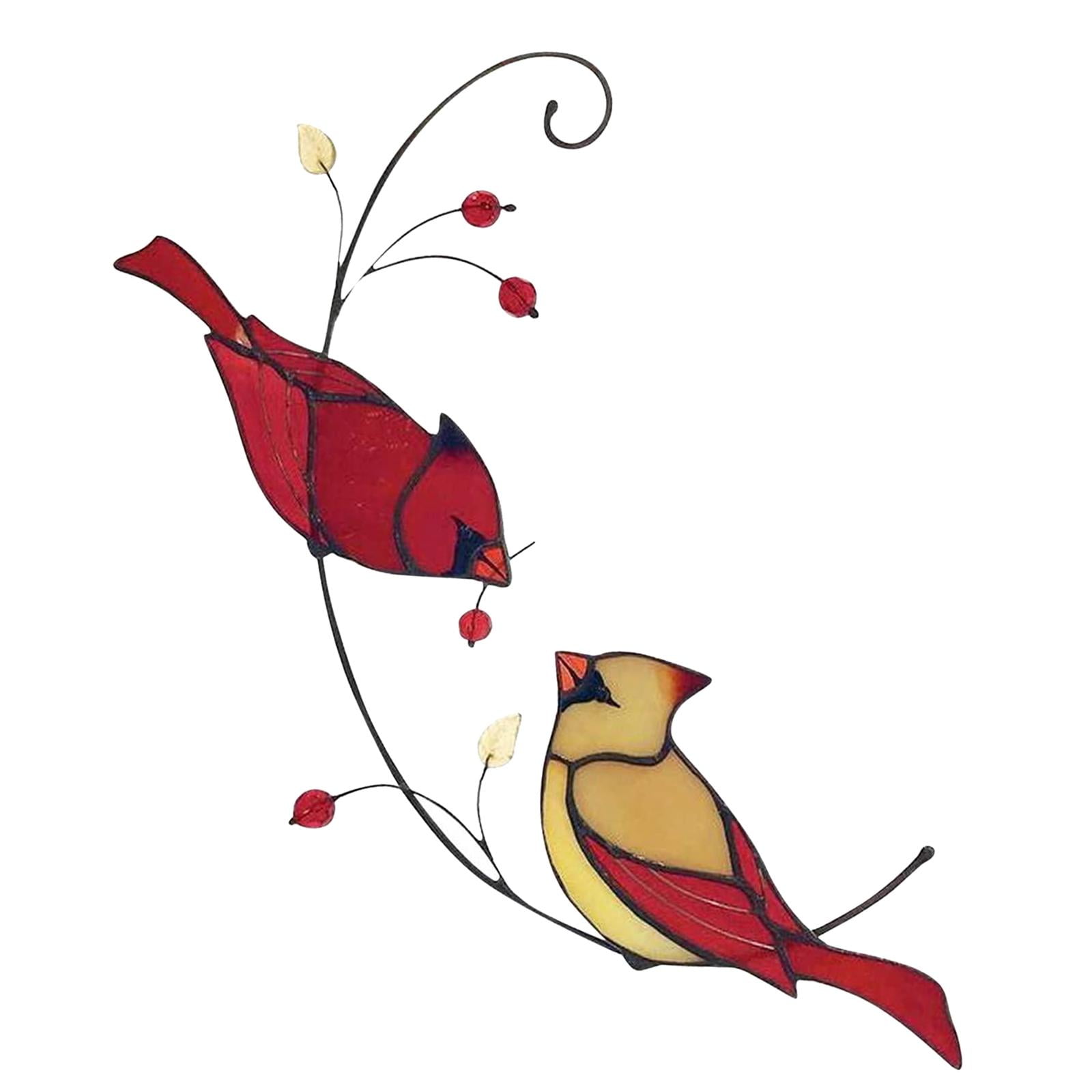 Ornaments Bird Wall Hanging Cardinal Sculpture Artwork Decor Alloy ...