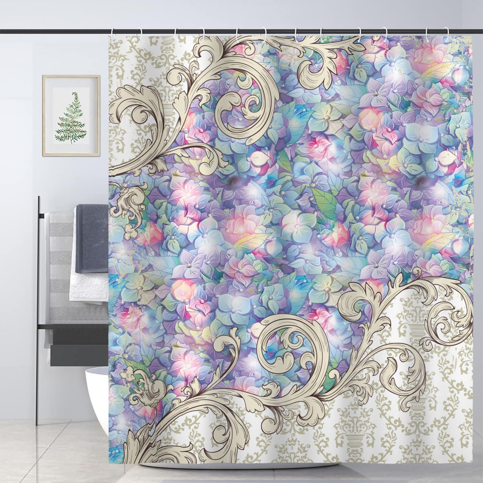 Ornaments Hydrangeas Romantic Flowers Cream Baroque Lilac Shower ...