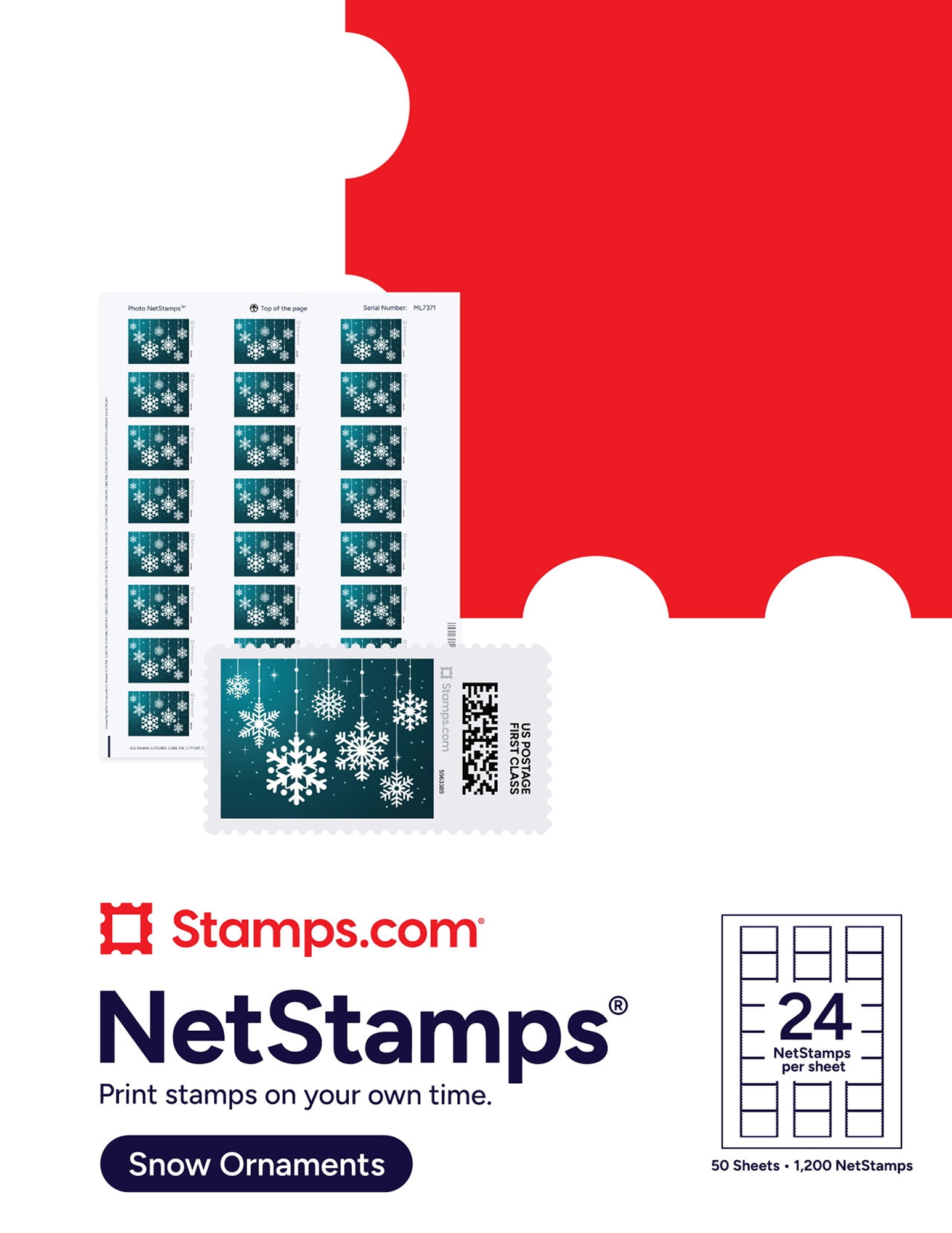 Ornaments NetStamps 120 ct - Blank Postage Labels - NOT Forever Stamps ...