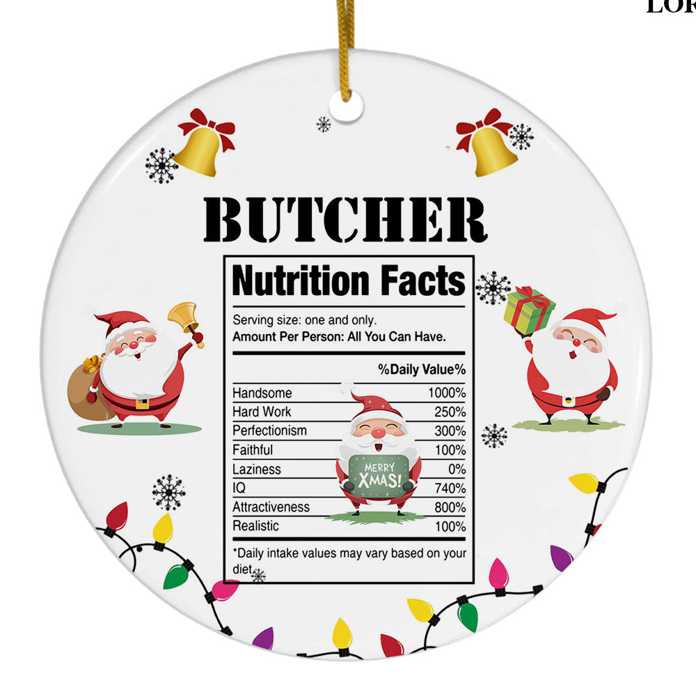 Ornaments Ornament Kits 2025,- Butcher Nutritional Fact Christmas ...