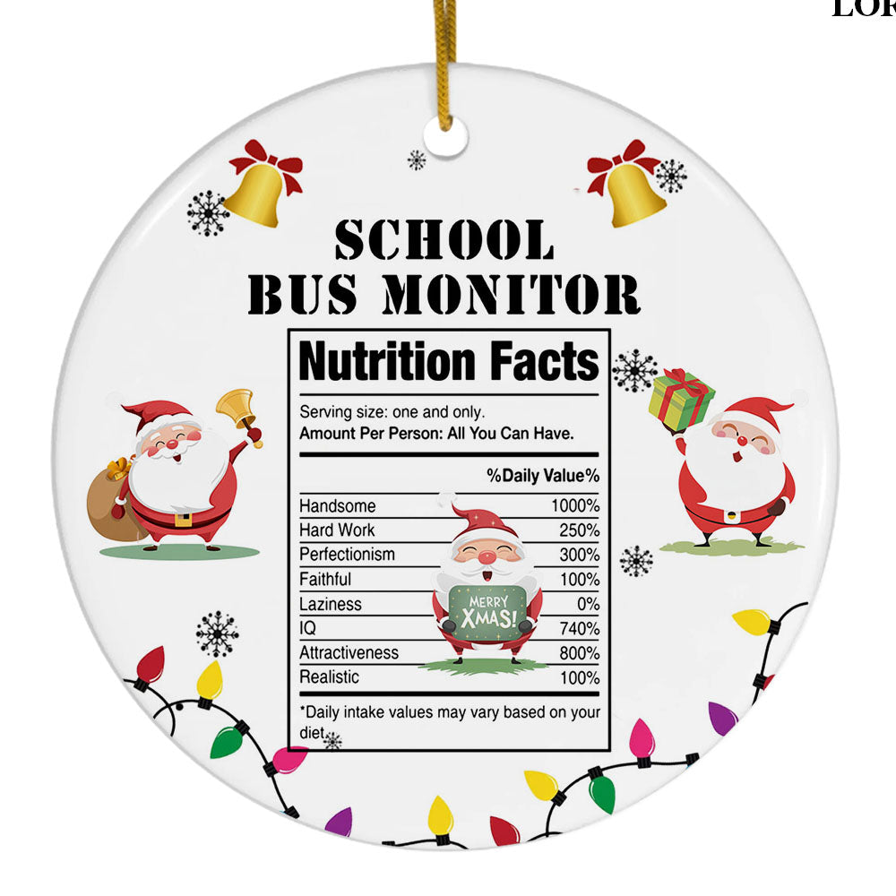 Ornaments Ornament Kits 2025,- School Bus Monitor Nutritional Fact ...