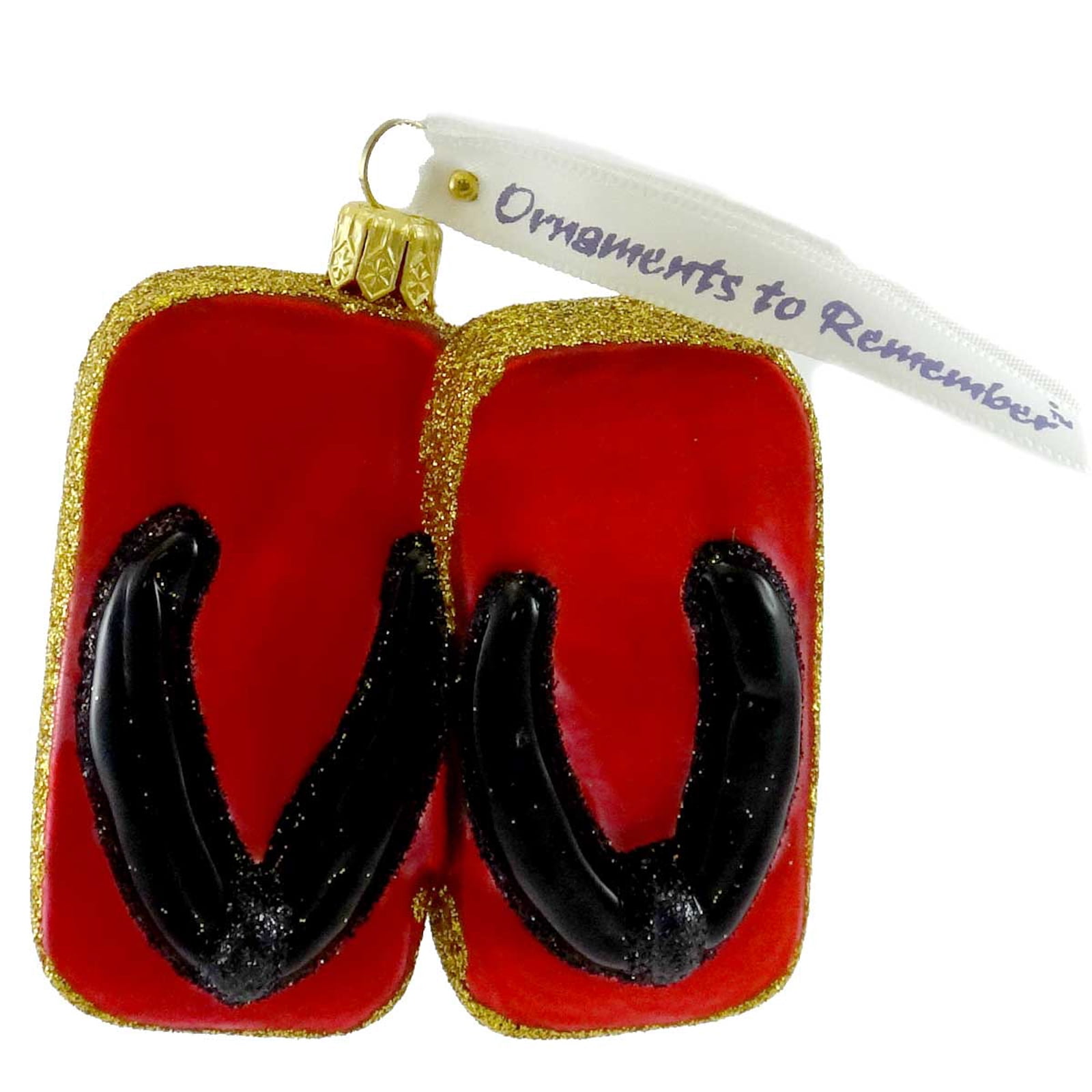 Ornaments To Remember GETA (RED) Blown Glass Chinese Japanese Sandal ...