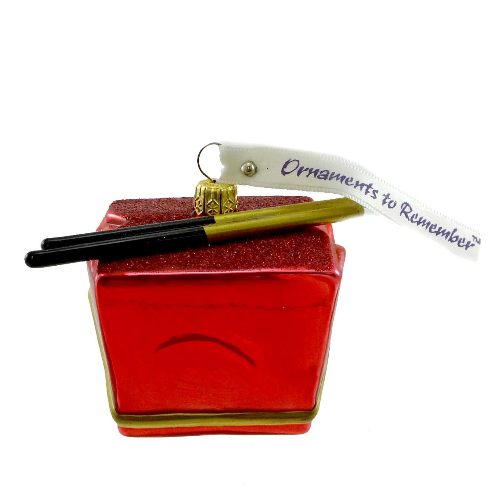 Ornaments To Remember RED TAKE-OUT BOX Glass Asian Food Container ...