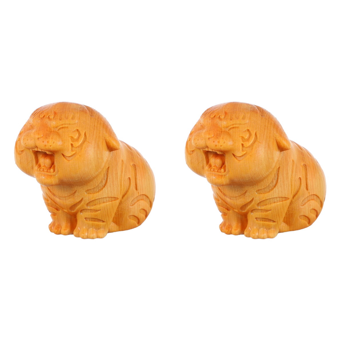 Ornaments Wood Carving Tiger Decoration Mascot Mini Toys Miniature ...