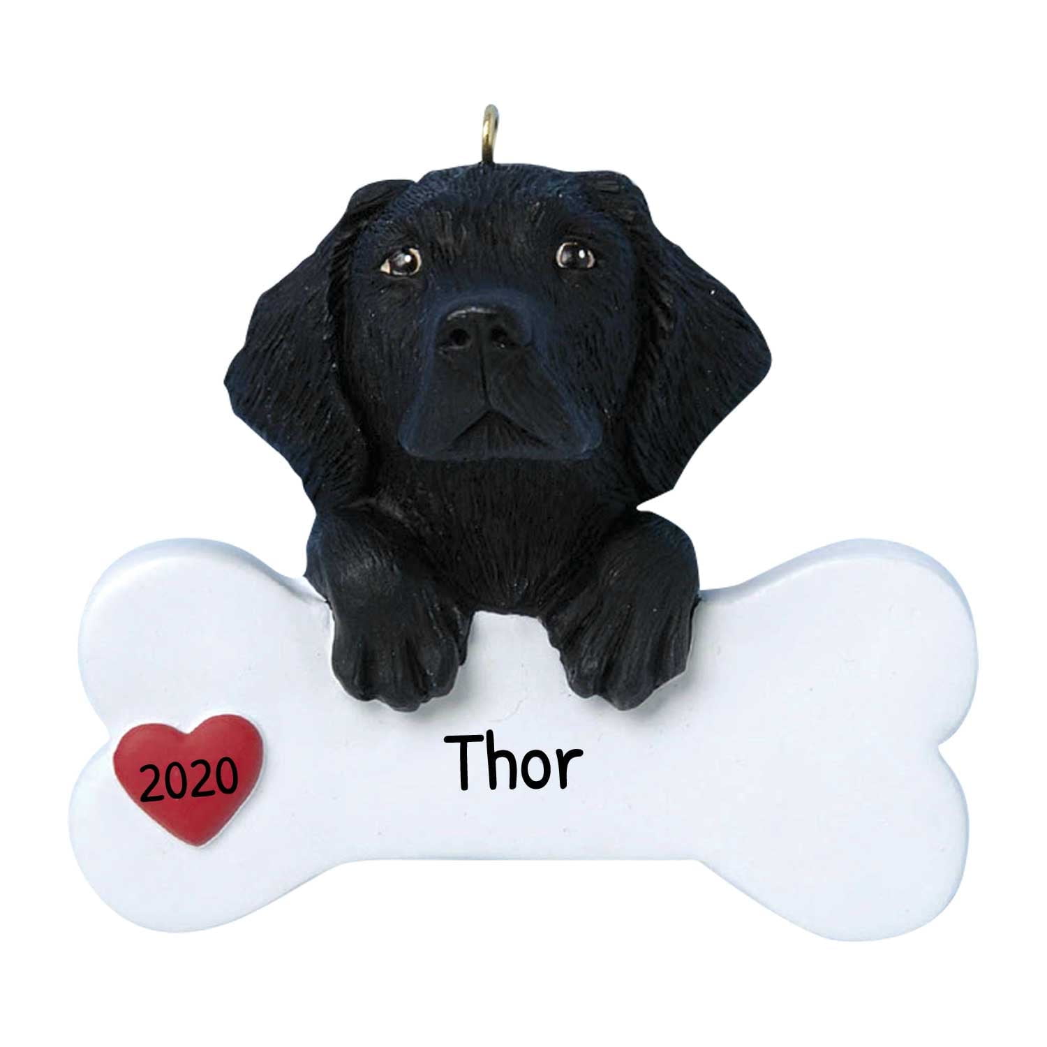 Ornaments by Elves Personalized Black Labrador Christmas Bone Ornament ...