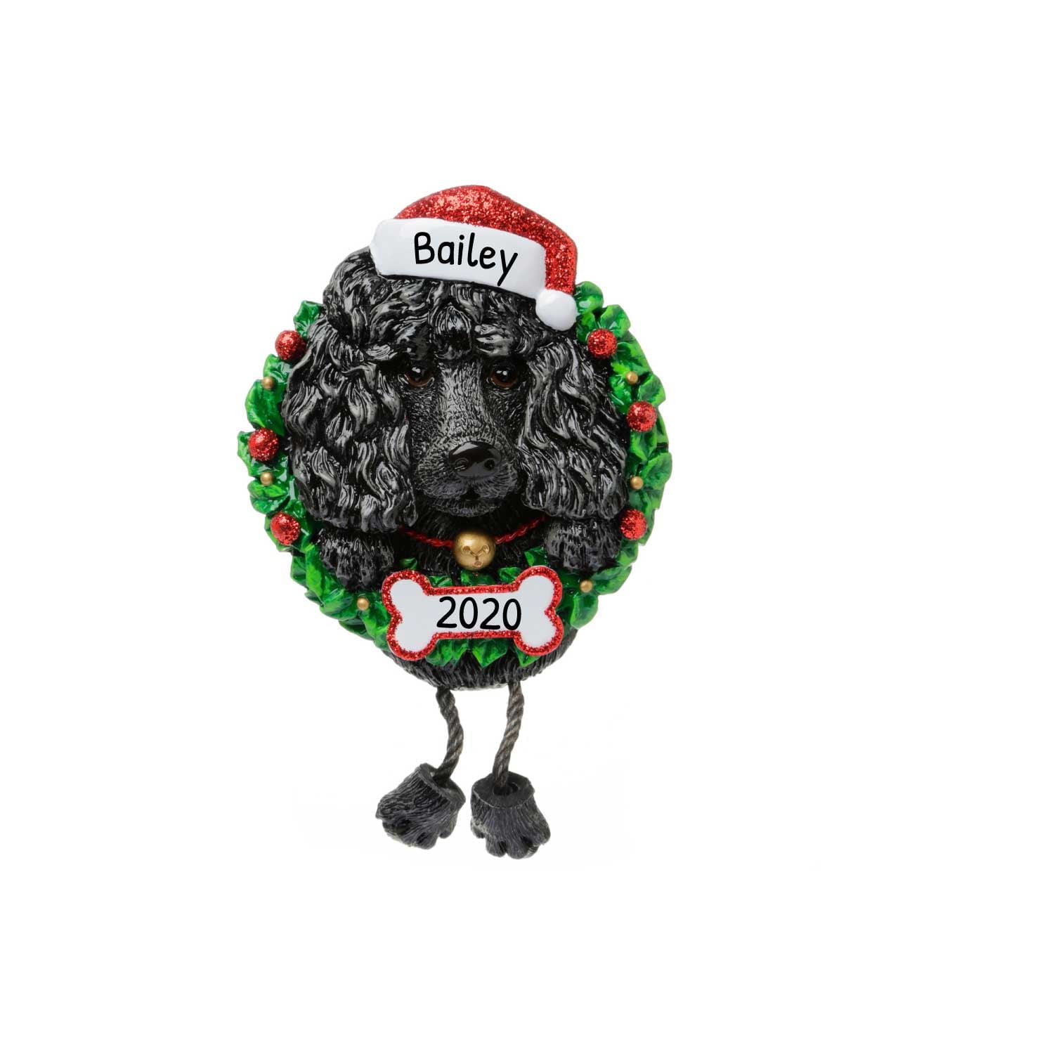 Ornaments by Elves Personalized Black Poodle Christmas Tree Wreath ...