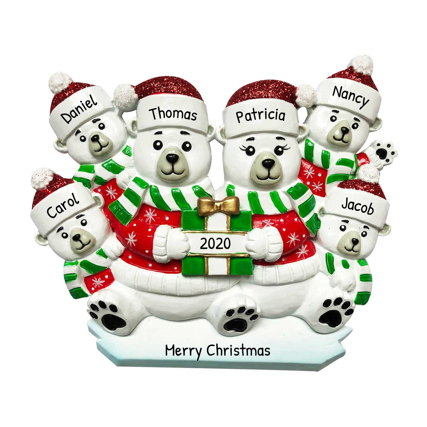 Ornaments by Elves Personalized Family of 6 Polar Bear Christmas ...