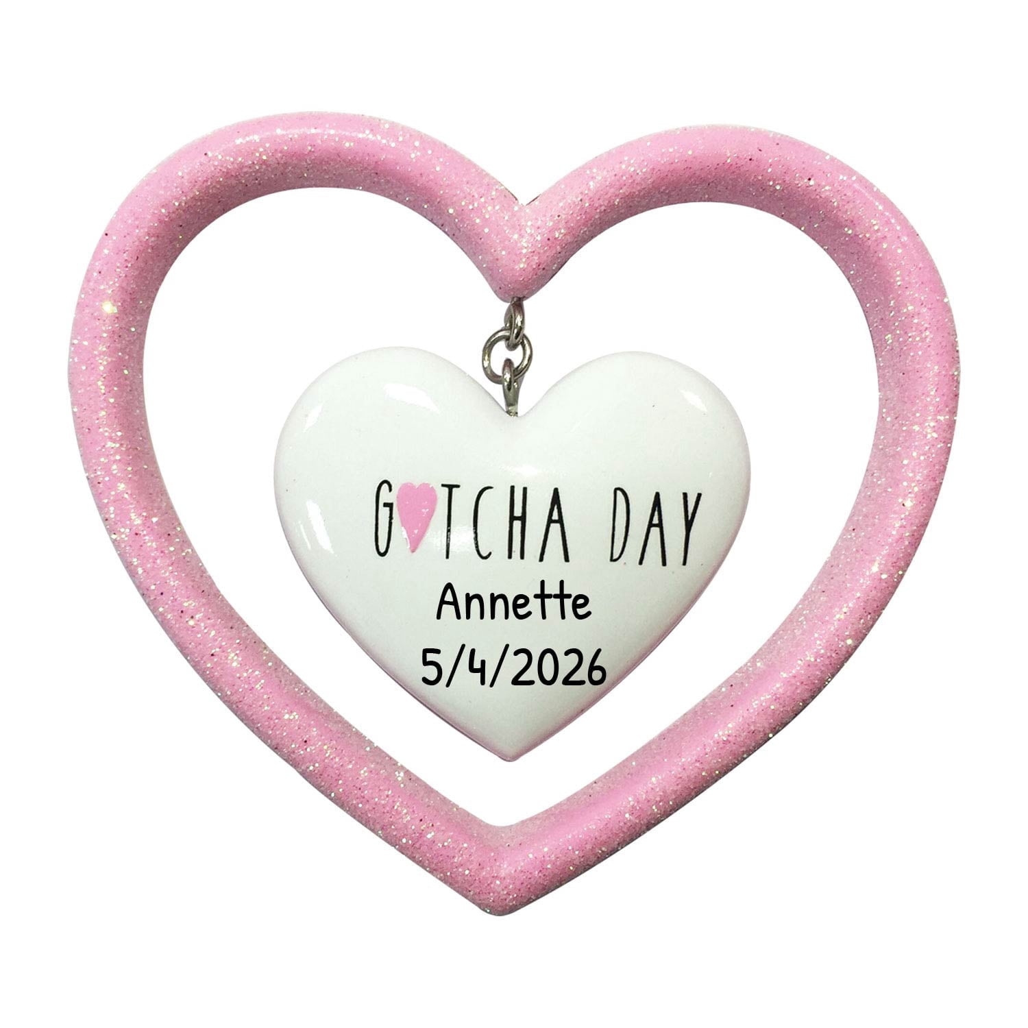 Ornaments by Elves Personalized Gotcha Day Girl Heart Ornament Holiday ...