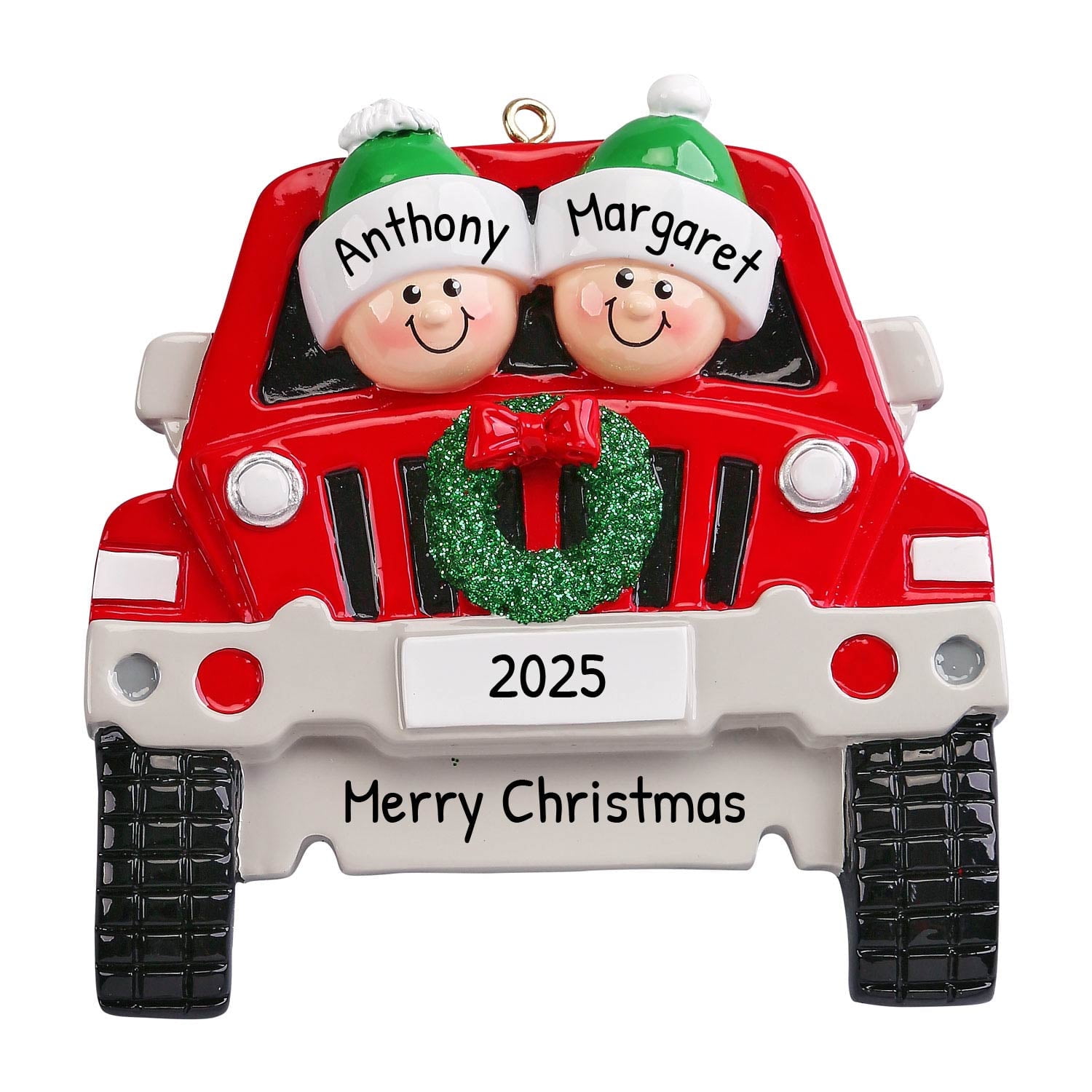 Ornaments by Elves Personalized Travelling Couple in Red SUV Christmas ...