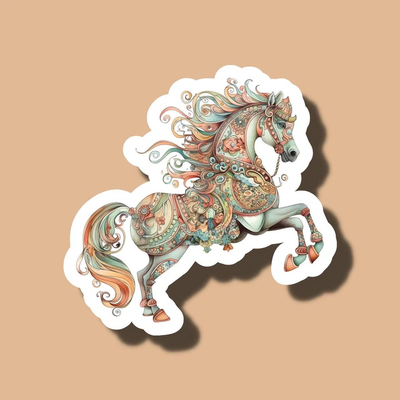 Ornate Carousel Horse Laptop Fun Sticker Phone Decal Water Bottle ...