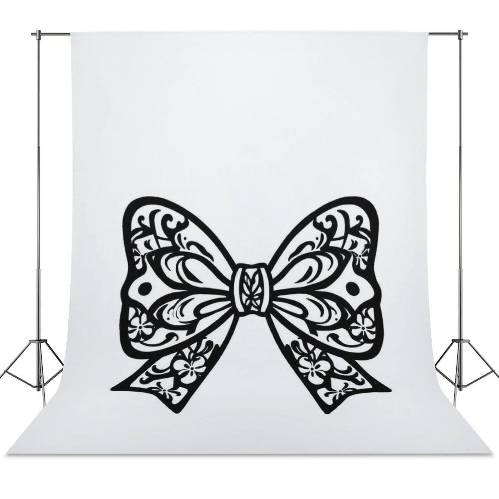 Ornate Floral Bow Backdrop Baby Shower Newborn Portrait Girl Boy ...