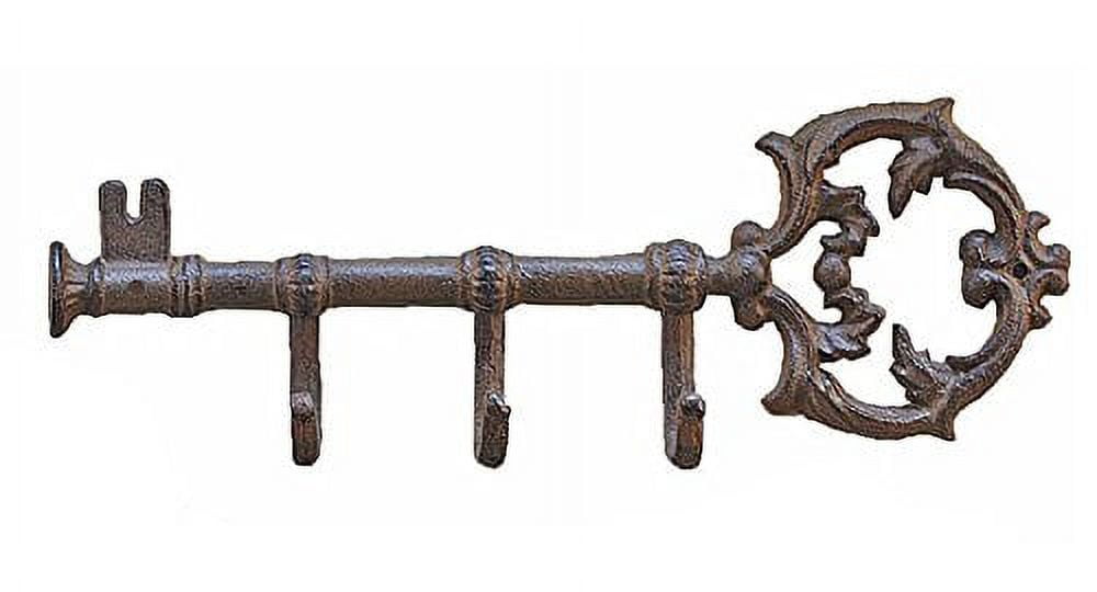 Ornate Key Shaped Triple Wall Hooks Key Holder Cast Iron - Walmart.com