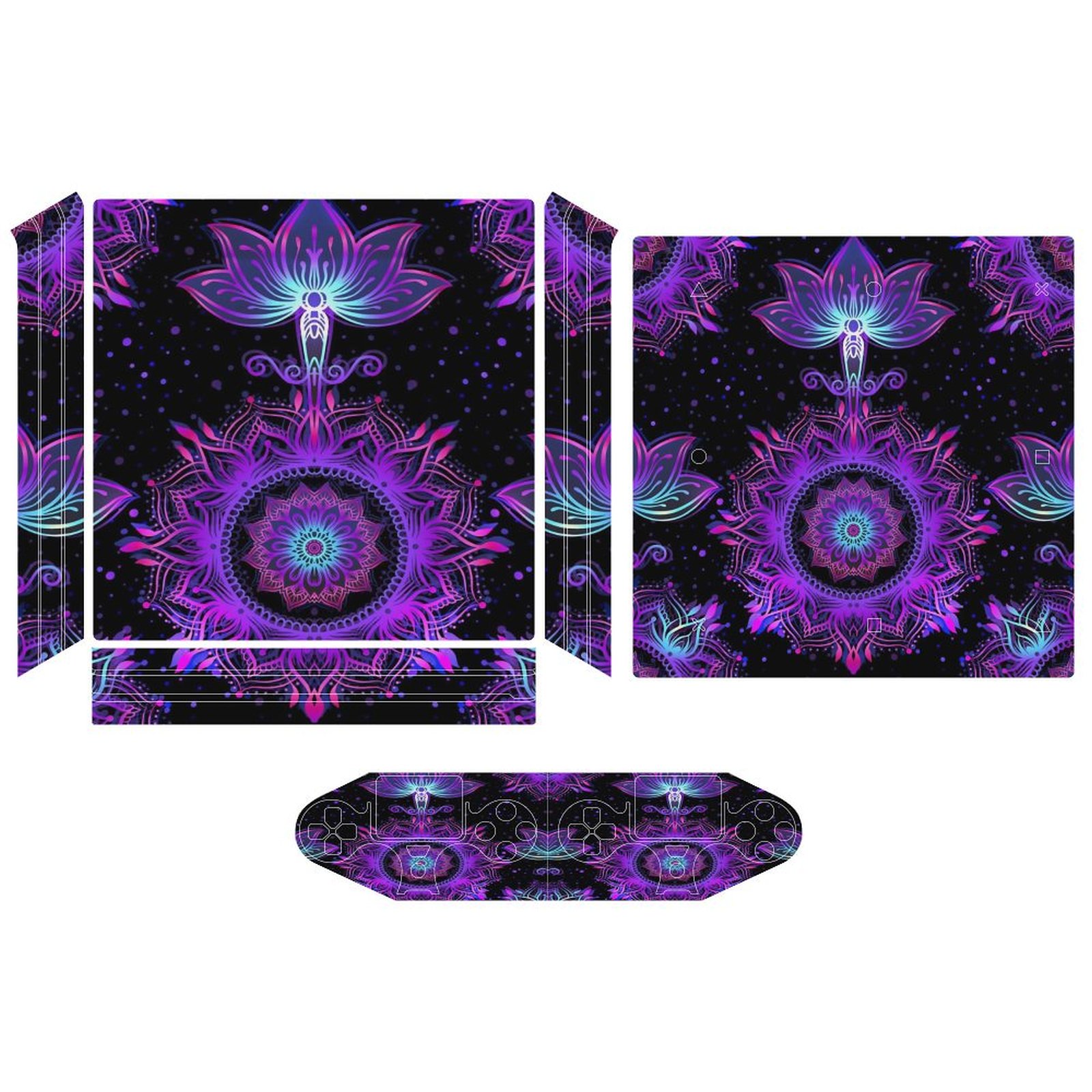 Ornate Lotus Flower PS4/PS4 Pro/PS4 Slim Skin Sticker For Console And ...