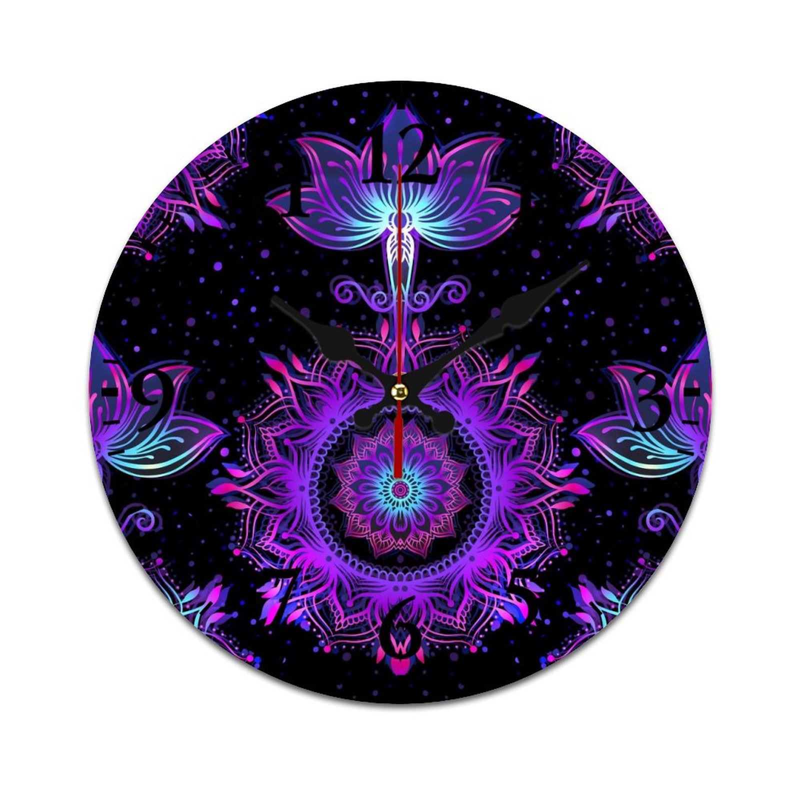 Ornate Lotus Flower Wall Clock Modern Design Clocks Wall Hanging Home ...