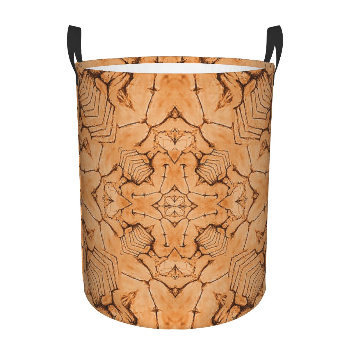 Ornate Medieval Sacred Cross Black Leather Laundry Basket Foldable ...