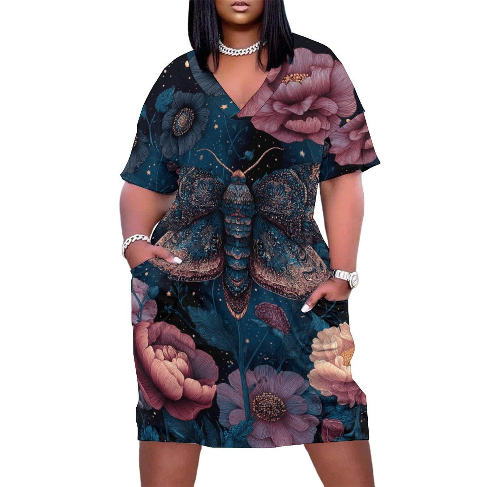 Ornate Moth Celestial Floral Dreamscape Summer Dresses for Women Beach ...