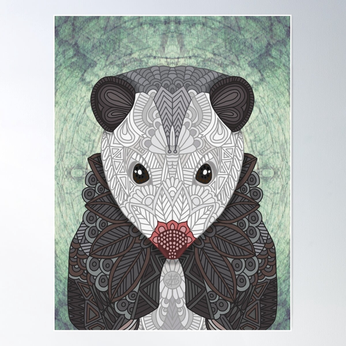 Ornate Opossum Poster Wall Art, Modern Wall Decor For Living Room ...