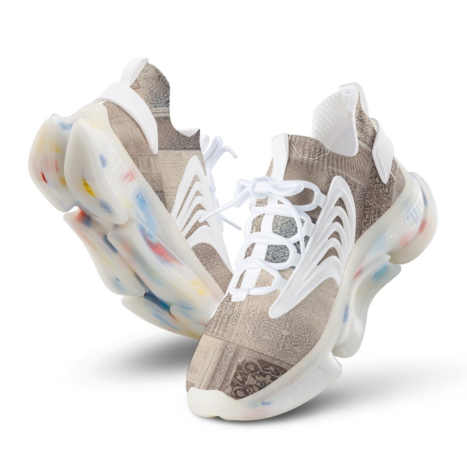 Ornate Patchwork Textile Design Walking Shoes for Men Woman Lightweight ...