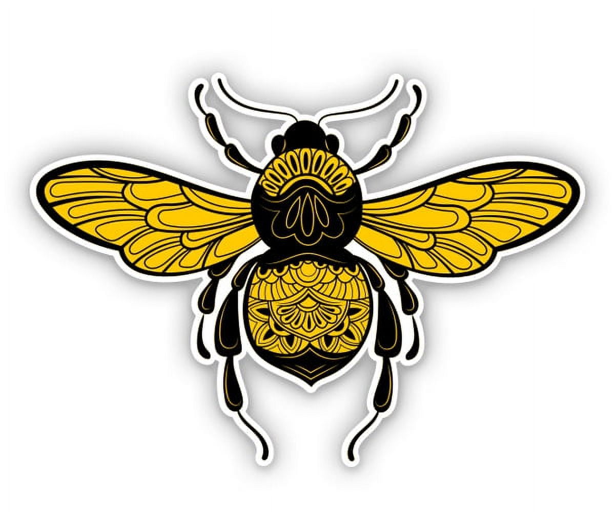 Ornate Pretty Bumble Bee - 12" Vinyl Sticker Waterproof Decal - Walmart.com