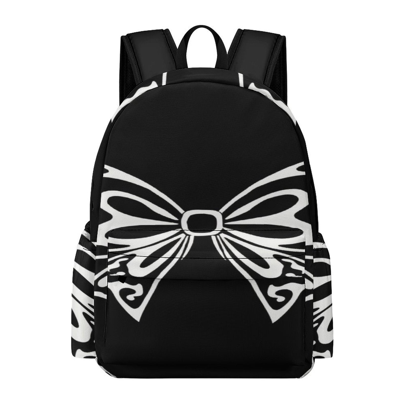 Ornate White Bow Backpack Student BookBag School Bag Laptop Shoulder ...