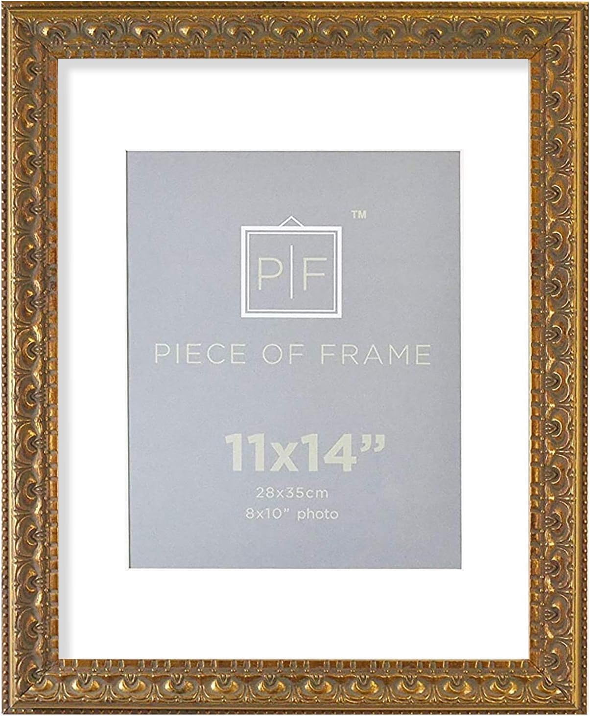 Ornate finish picture frame with white mat - Walmart.com