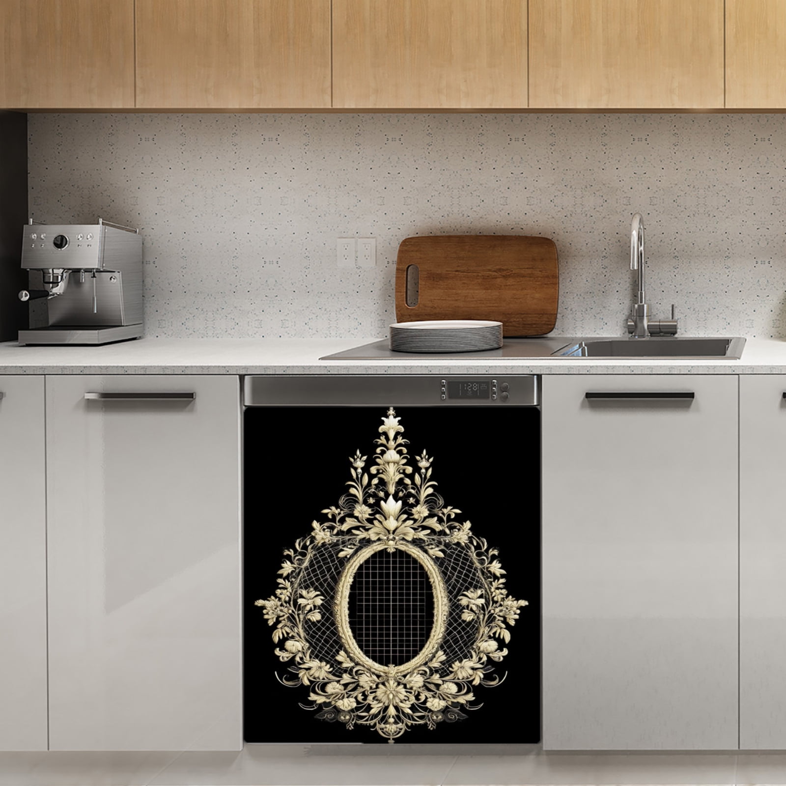 Ornate gilded frame design Dishwasher Magnet Cover Decorative Sticker ...