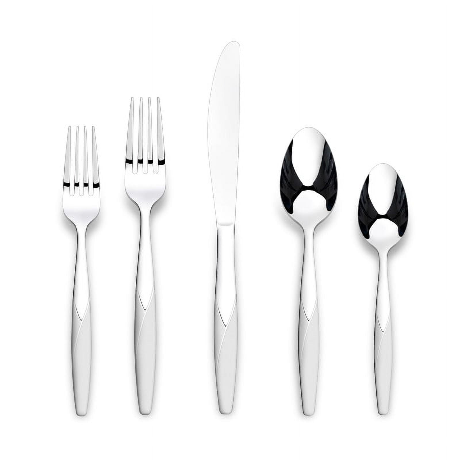 Ornative Flatware - ANONA - 18/0 Stainless Steel, Sand Two-tone Silver ...