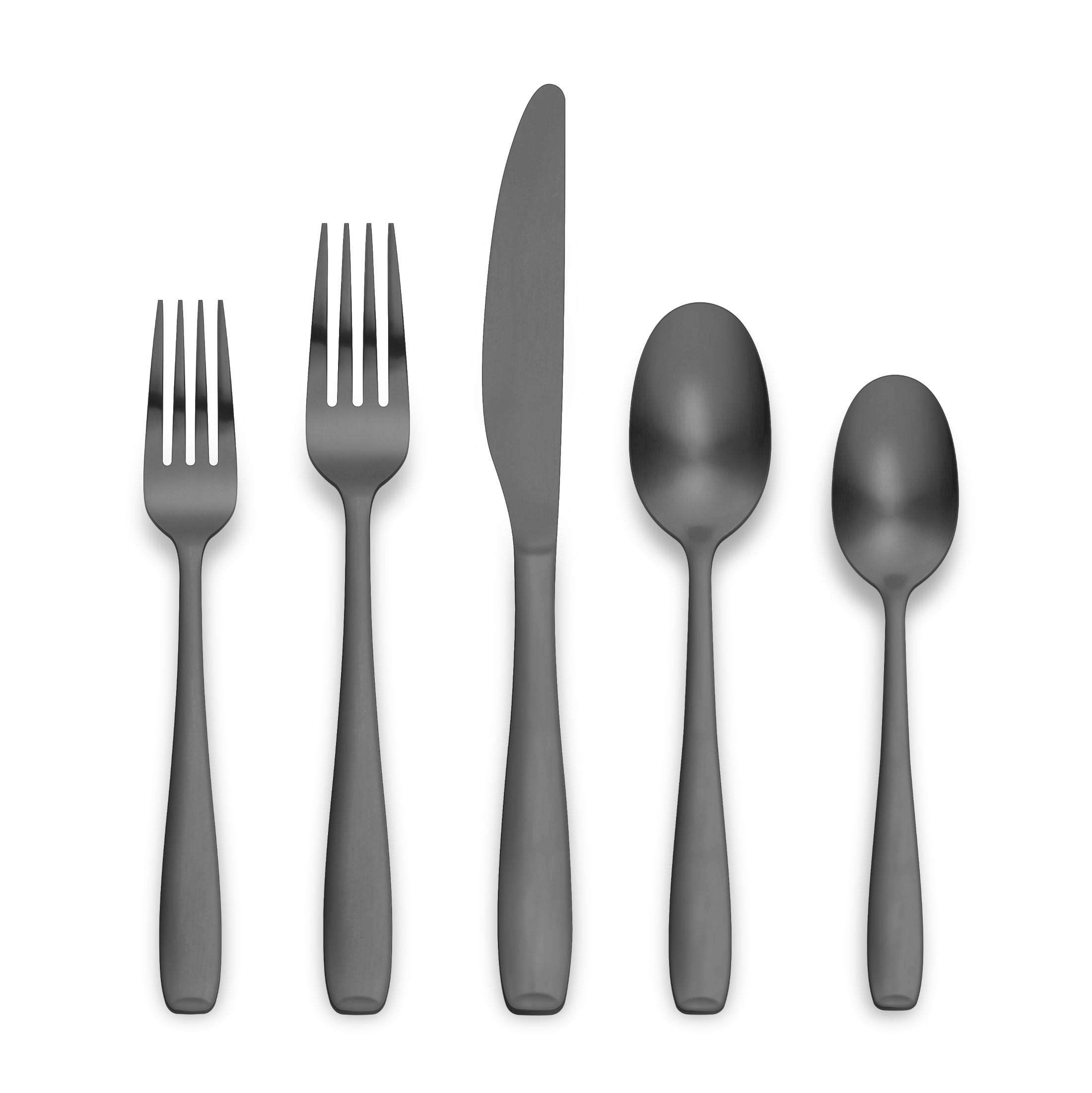 Ornative REMUS Flatware Set - 18/0 Stainless Steel, Matte-Black Finish ...