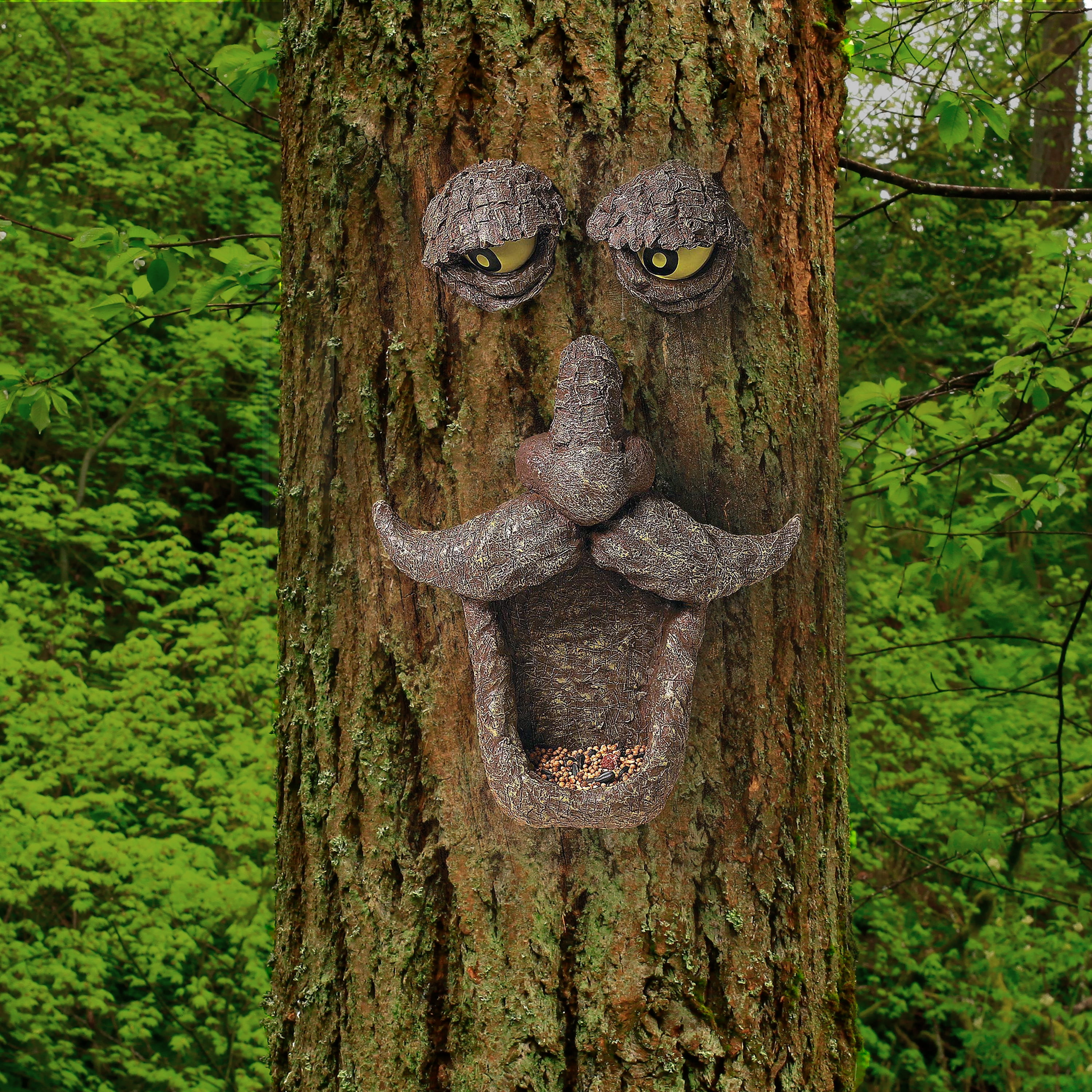Ornativity Tree Face Bird Feeder - Old Man Funny Faces Outdoor ...