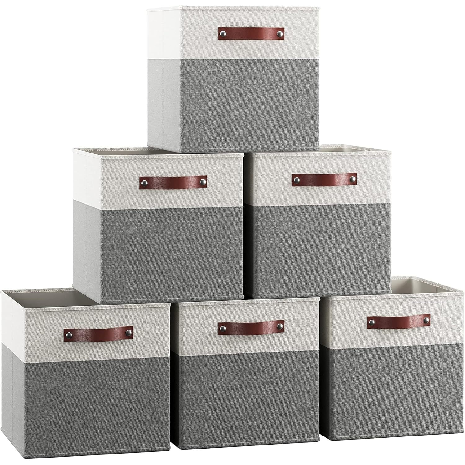 Ornavo Home 11 x 11 Storage Cube Bins, Foldable Collapsible Fabric ...