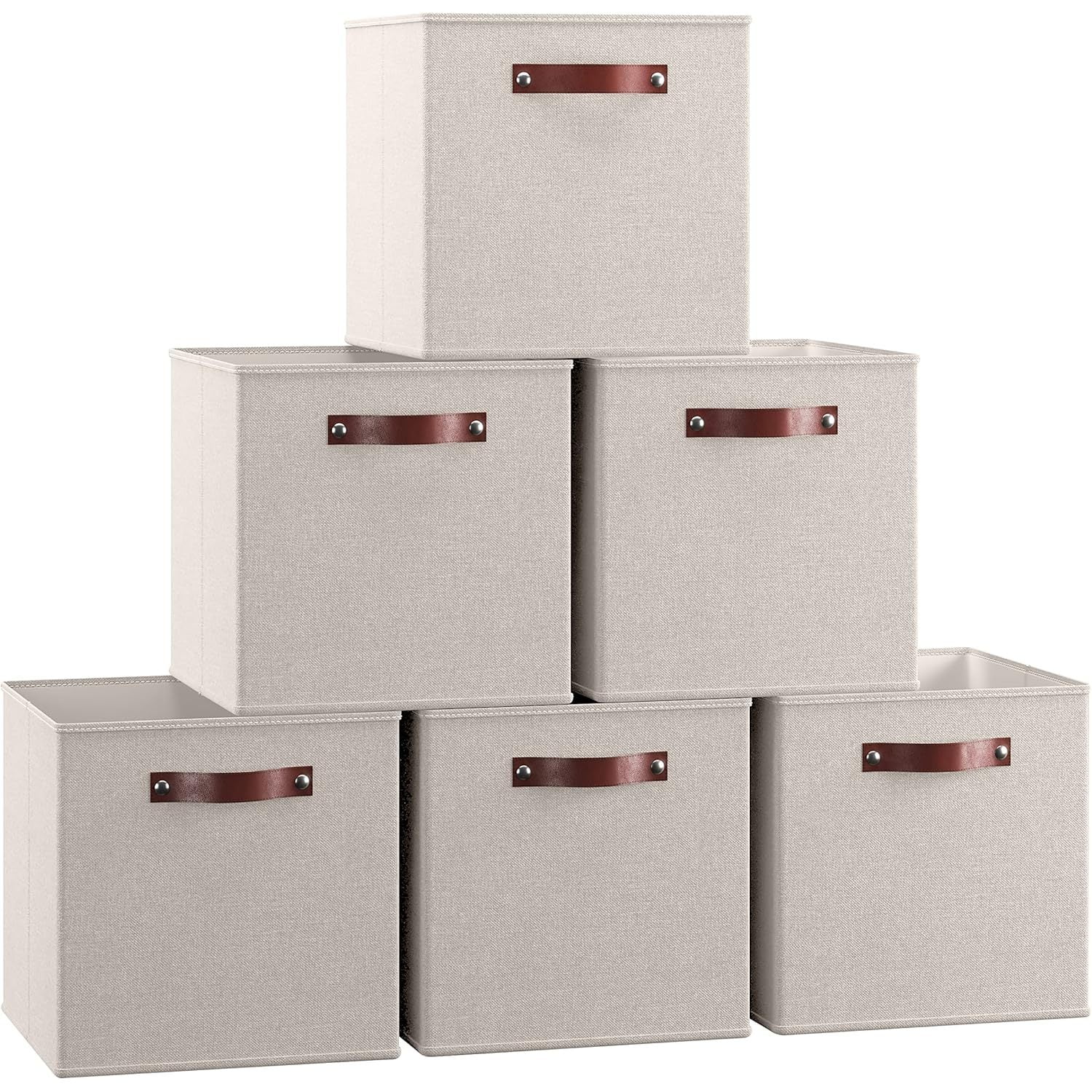 Ornavo Home 13 x 13 Storage Cube Bins, Foldable Collapsible Fabric ...