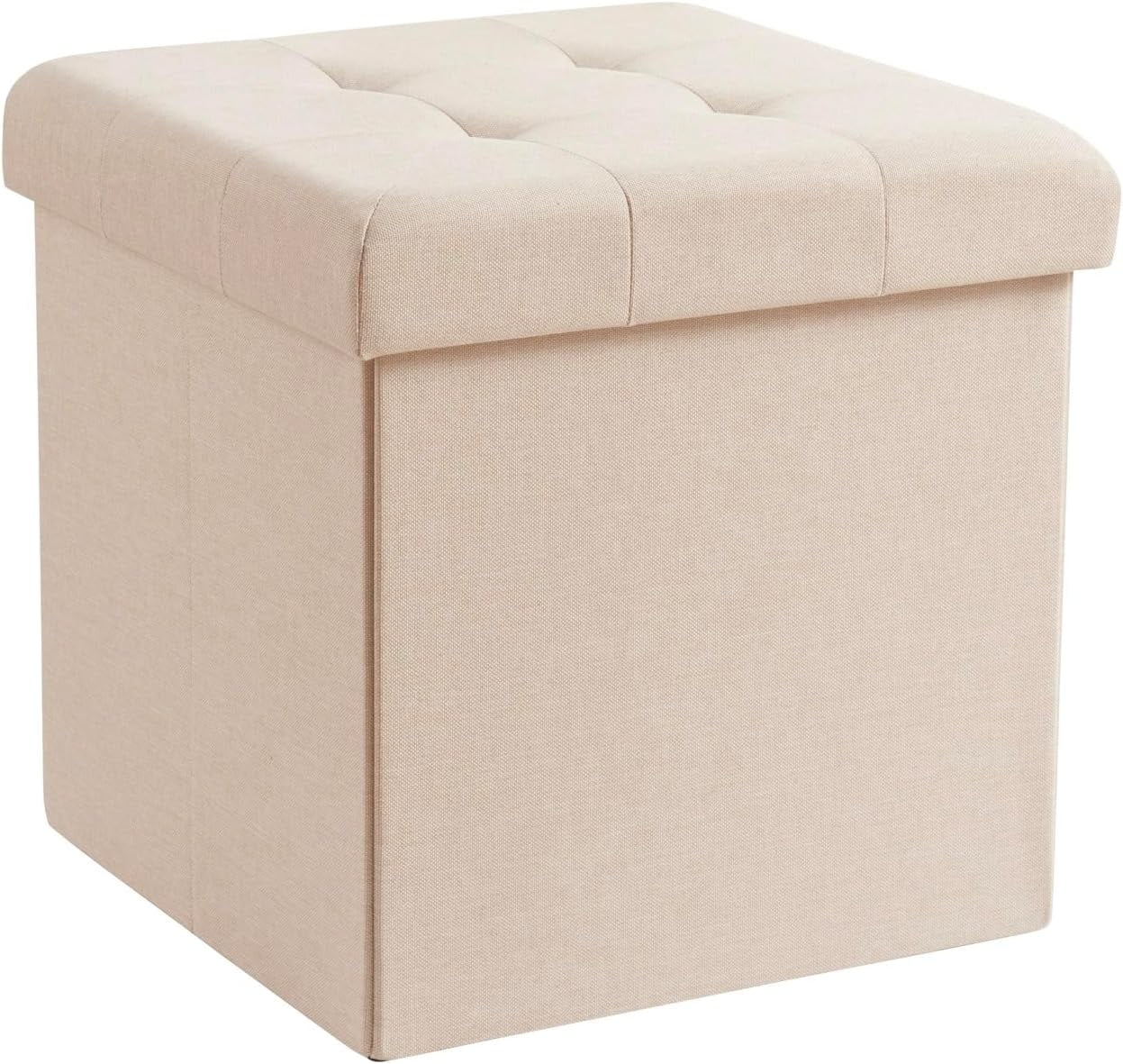 Ornavo Home 15 Inch Folding Storage Ottoman, Square Small Storage Foot ...