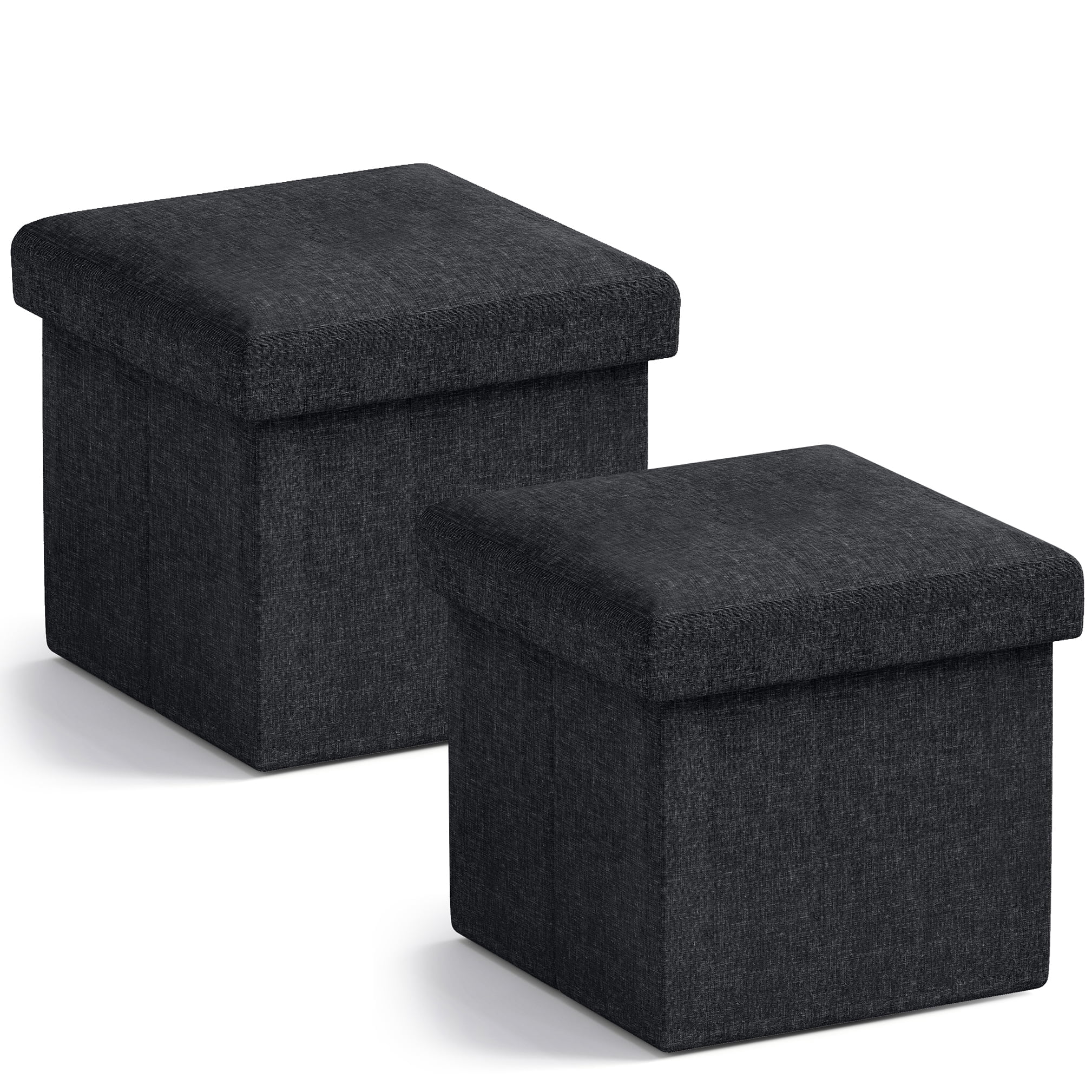 Ornavo Home 2 Pack Small Storage Ottoman Foldable Collapsible Cube ...