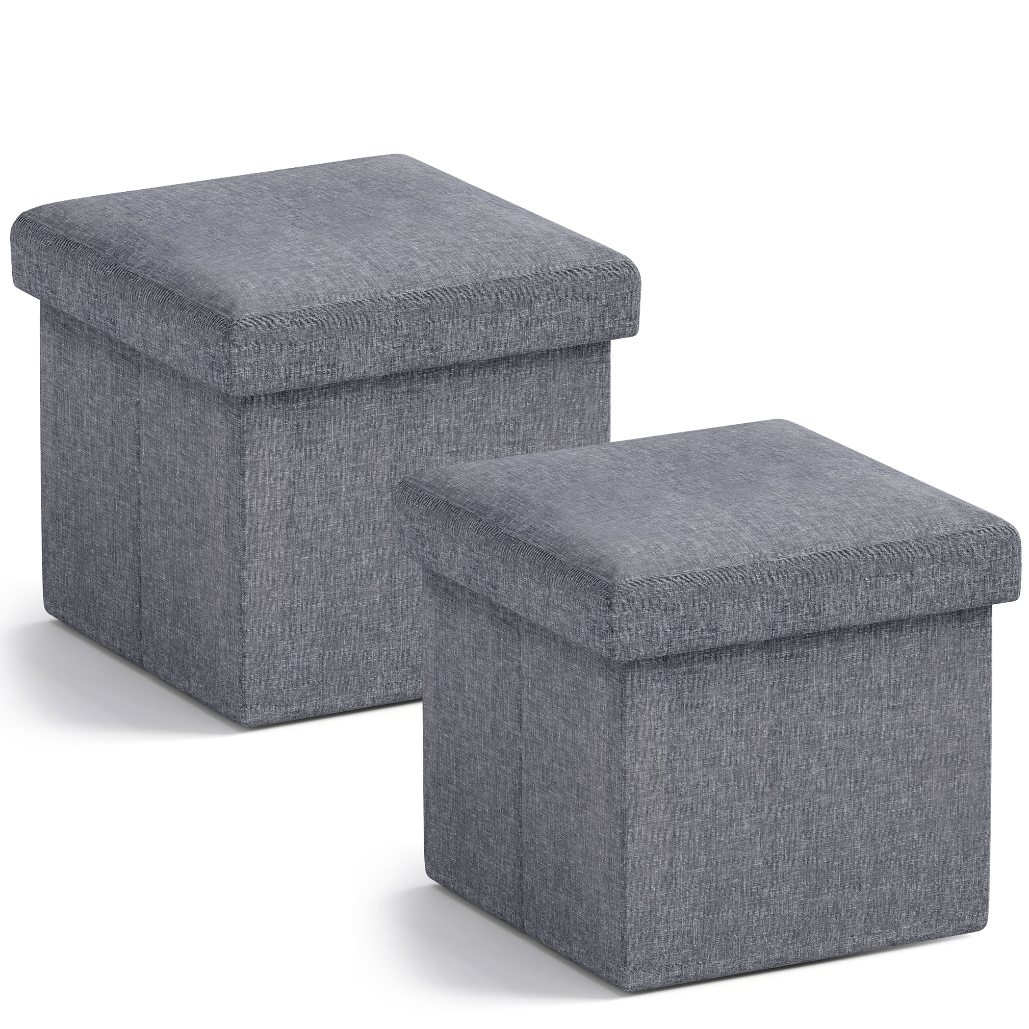 Ornavo Home 2 Pack Small Storage Ottoman Foldable Collapsible Cube ...