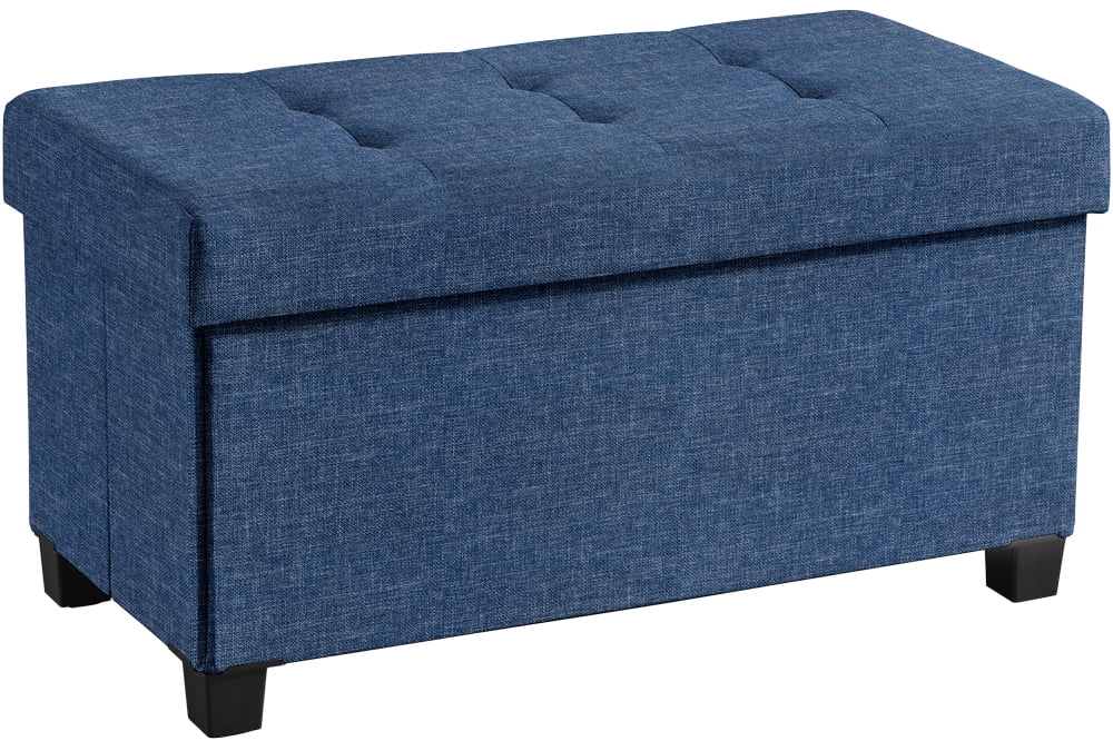 Ornavo Home 30 Inch Folding Storage Ottoman with Storage Bench, Large ...