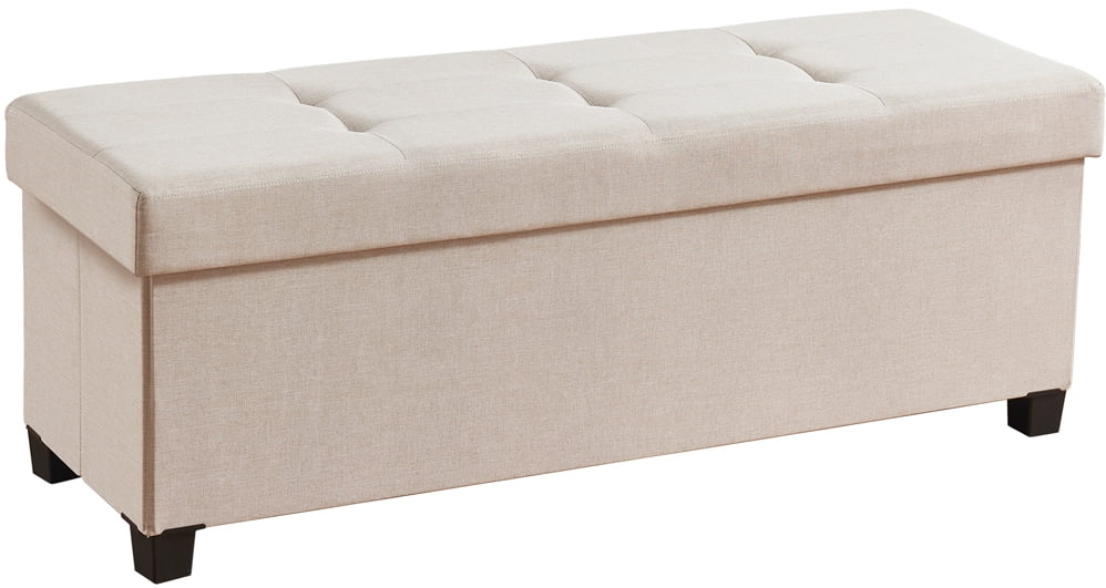Ornavo Home 43 Inch Folding Storage Ottoman with Storage Bench, Long ...