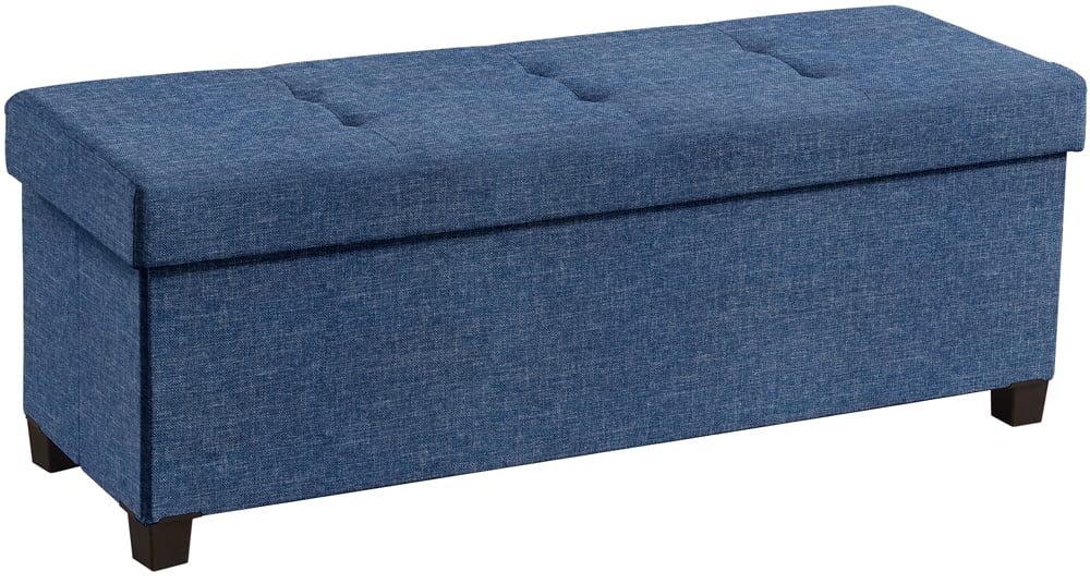 Ornavo Home 43 Inch Folding Storage Ottoman with Storage Bench, Long ...
