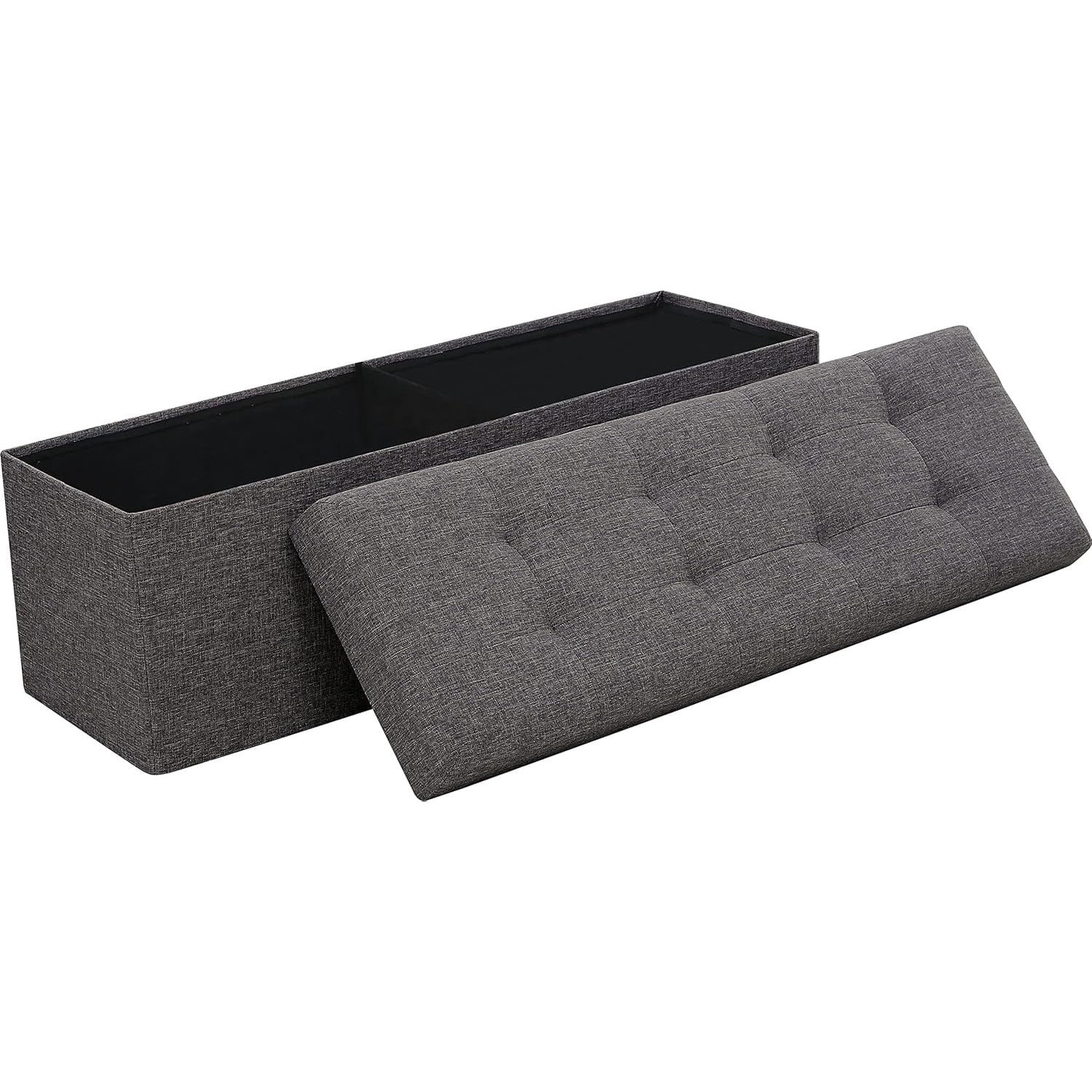 Ornavo Home 45 Inch Folding Storage Ottoman with Storage Bench, Long ...