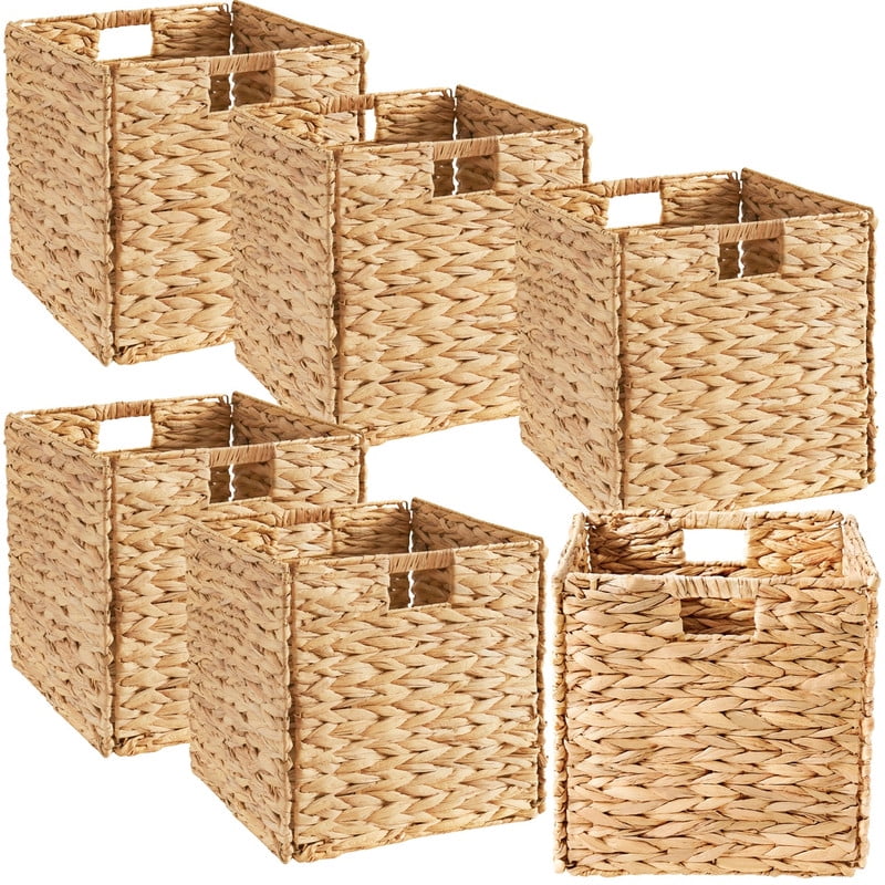 Ornavo Home 9 Inch Water Hyacinth Baskets Set of 6 – Handwoven ...