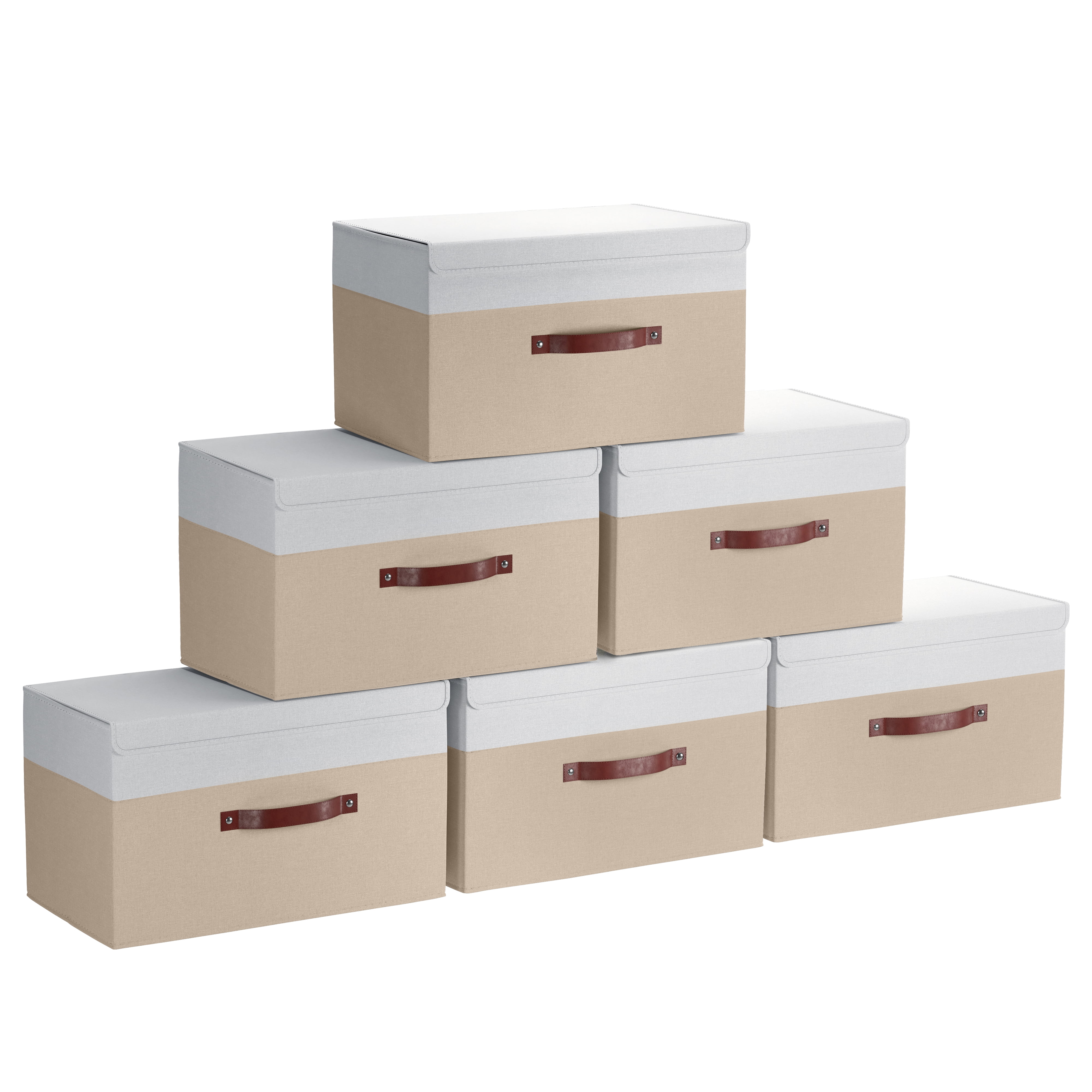 Ornavo Home Foldable Collapsible Large Storage Box Bins Linen Fabric ...