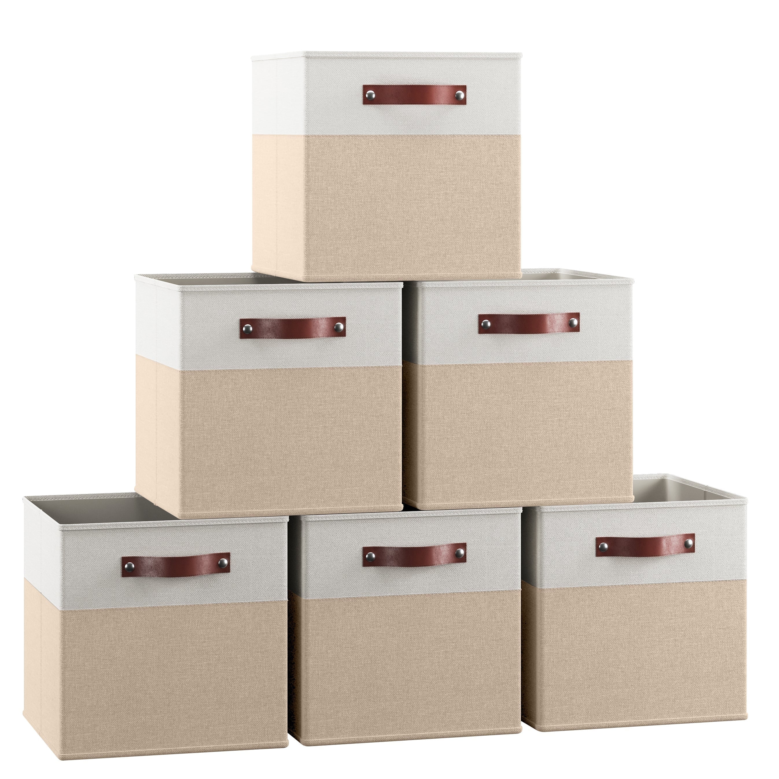 Ornavo Home Durable Foldable Storage Bin Set of 6 - 13x13x13 - White ...
