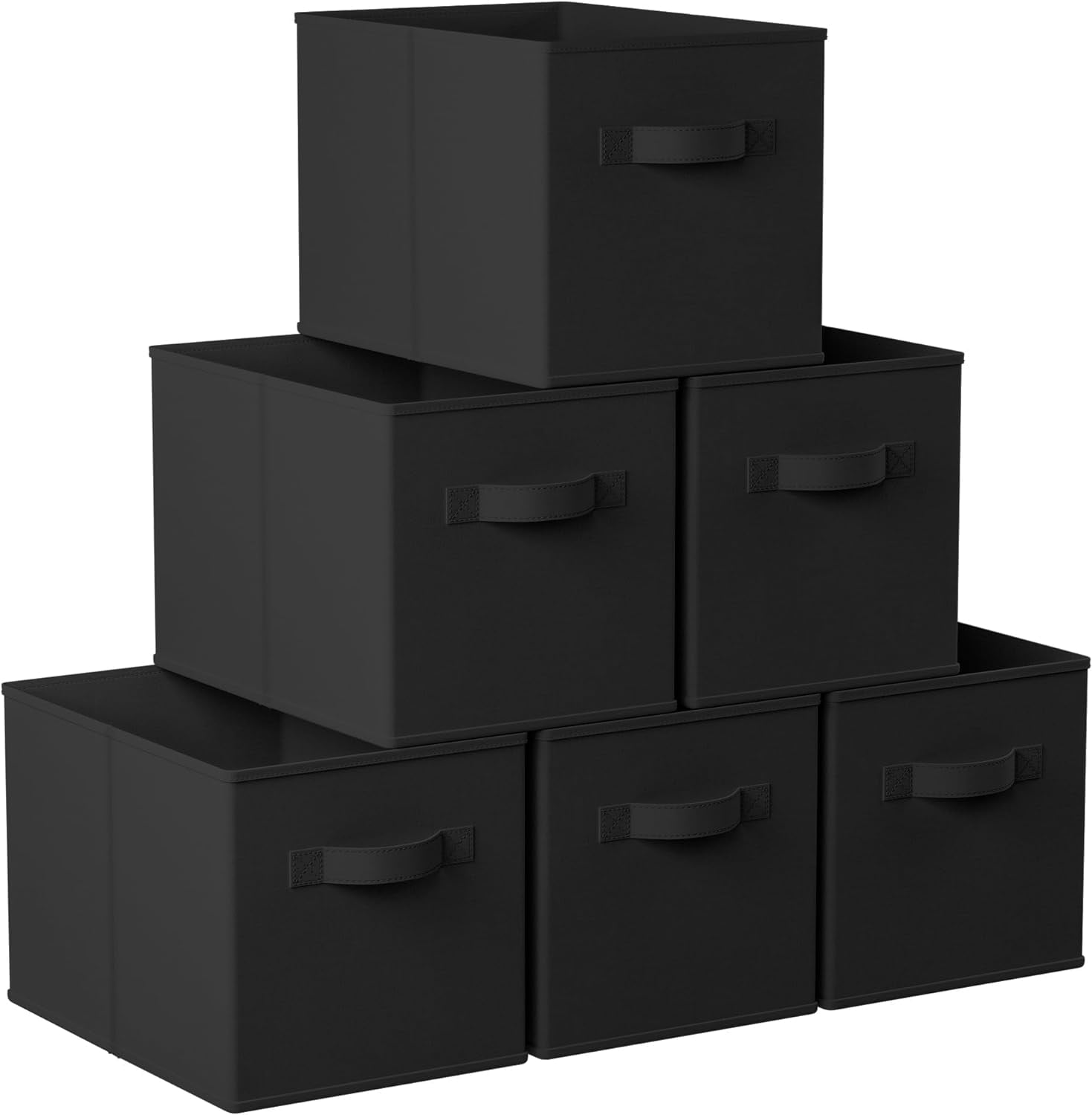 Ornavo Home Durable Fabric Foldable Storage Bins, Set of 6, Dual ...