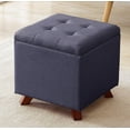 Ornavo Home Large Linen Tufted Square Storage Ottoman with Lift Off Lid ...