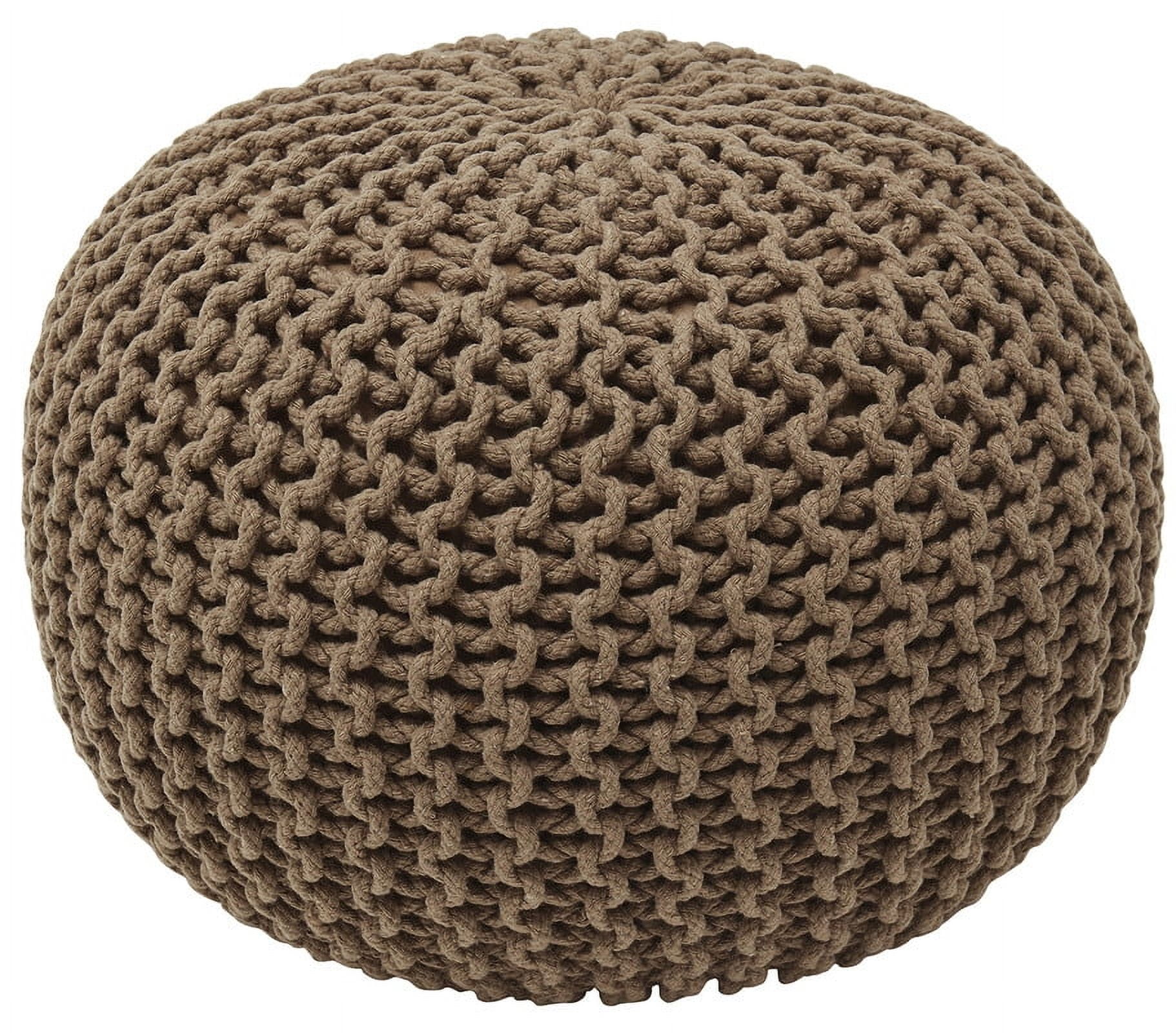 Ornavo Home Pouf Ottoman Foot Rest - 100% Cotton Pouffe - Hand Knitted ...