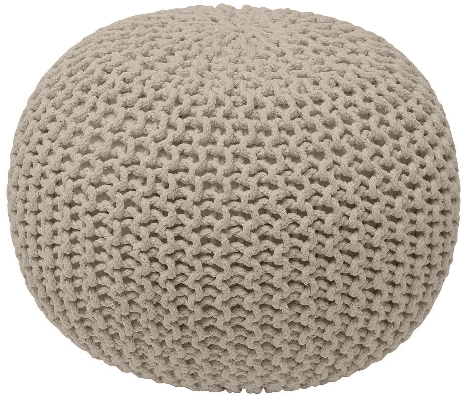 Ornavo Large Round Pouf Ottoman, 100% Cotton Woven Boho Footrest ...